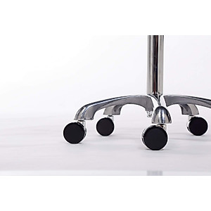 FRNIAMC Hydraulic Saddle Rolling Adjustable, Heavy-Duty (350 lbs) Stool Chair for Beauty Salon Massage Dental Clinic Office(with Backrest,Black)