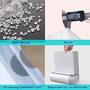 Code J 200 Count Drawstring Trash Bags Compatible with Code J | 1.2 Mil | White Garbage Can Liners 10-10.5 Gallon / 38-40 Liter Heavy Duty Plastic Trash Bags