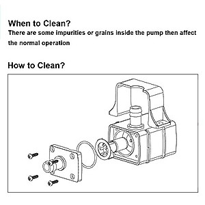 DC 12-24V Mini Submersible Water Pump Max. 220L/H 10ft Lift for Aquarium Garden Pond Fall Hydroponic Fountains, Clear Water Only