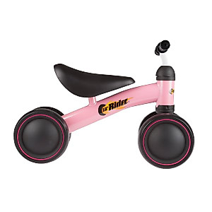 Ride On Mini Trike with Easy Grip Handles, Enclosed Wheels and No Pedals for Learning to Walk for Baby, Toddlers, Boys and Girls by Lil’ Rider (Pink)
