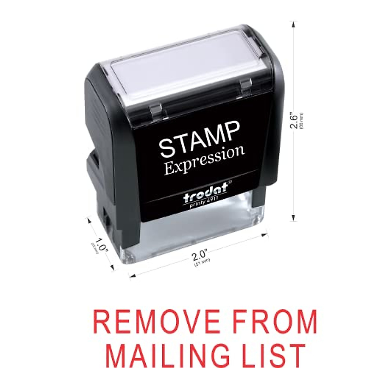 StampExpression - Remove from MAILING List Office Self Inking Rubber Stamp - Red Ink (A-5374)
