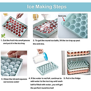 2-Pack Silicone Ice Cube Trays with Lid/Bin/Scoop - Freeze Pieces of Ice for Chilling Drinks and Cocktails - Non-Toxic, BPA Free Molds - Freezer Organizer for Iced Coffee, Whiskey & More.