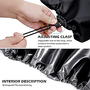2win2buy Snow Blower Cover, All Weather Premium Waterproof Dustproof Snow Thrower Cover Heavy Duty Superior UV Protection Universal Fit with Storage Bag (50.39" L x 32.67" W x 40.15" H)