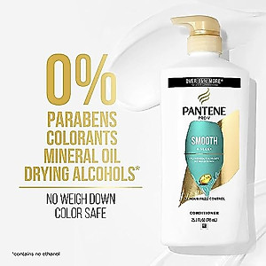 Pantene Shampoo, Conditioner and Hair Treatment Set, Smooth and Sleek for Frizz Control, Safe for Color-Treated Hair