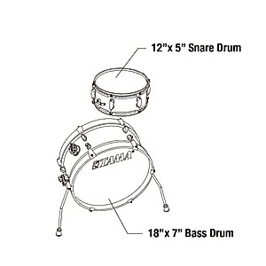 TAMA Drum Kit, Charcoal Mist, 18"x7"BD & 12"x5"SD (LJK28S-CCM)