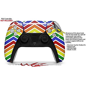 WraptorSkinz Skin Wrap compatible with Sony PS5 DualSense Controller Zig Zag Rainbow (CONTROLLER NOT INCLUDED)