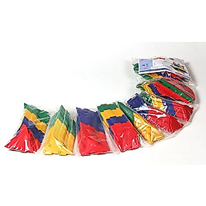 hand2mind Polydron Geometry Shapes (Set of 266 Pieces in 7 Shapes)