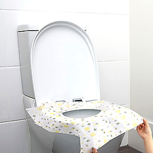 Tebery 30 Pack Extra Large Disposable Toilet Seat Covers, Lovely Bee Printed Potty Seat Covers for Toddlers, Kids, and Adults - Waterproof, Portable, Individually Wrapped for Travel