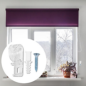 18 Sets Roller Shade Clear Safety Chain and Cord Guide Fixation Hook P Clip Blind Cord Holder Fixation Hook Fixation Hook for Bead Chain for Roller Blinds (Clear)