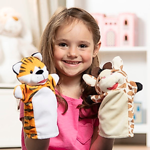 Melissa & Doug Zoo Friends Hand Puppets Puppets and Theaters Themed Puppet Sets 3+ Gift for Boy or Girl