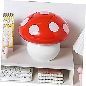HANABASS for Tiny Adorable Decoration or Tabletop Waste Table Lid Organizer Car Small Home Mushroom Kawaii with Accessory Rubbish Bin Desktop Plastic Countertop Decorative Trash Bins
