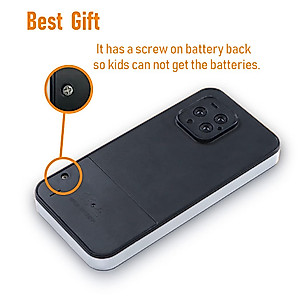 Baby Phone Toy for 1 Year Old Toddlers, Musical Cell Phone Toy with Light and Sound, Pretend Play Toy for Boys and Girls, Gifts for Birthday, Holiday (Black)