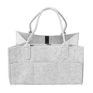 Baby Diaper Caddy Organizer,Nursery Storage Bin Car Organizer,Portable Holder Bag for Changing Table,Felt Diaper Caddy