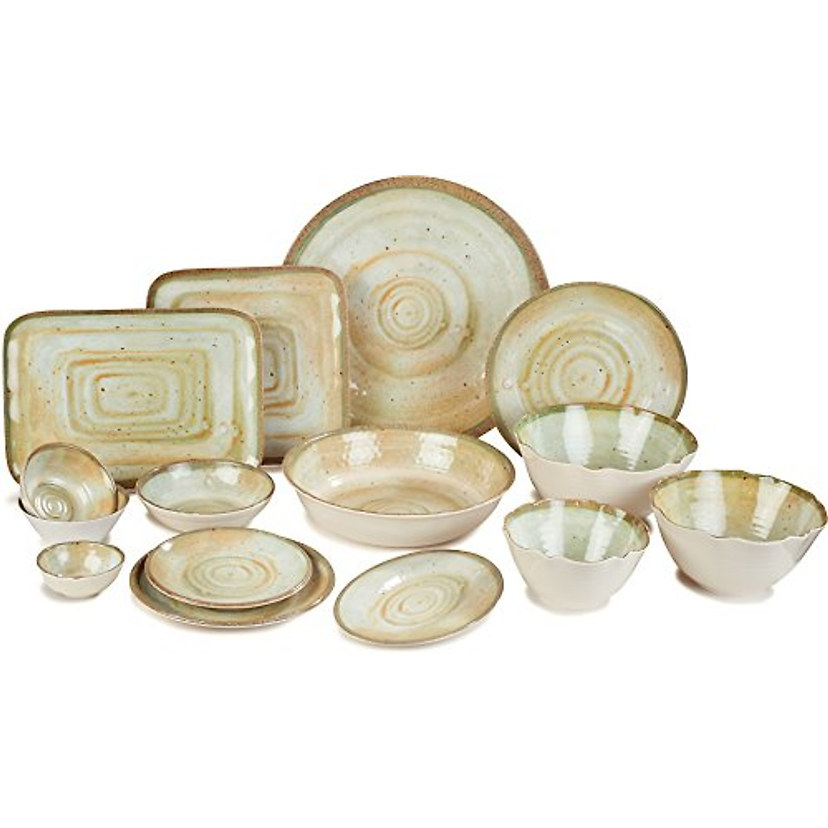 CFS GA5500670 Gathering Melamine Large Round Platter, 18", Adobe (1 Platter)