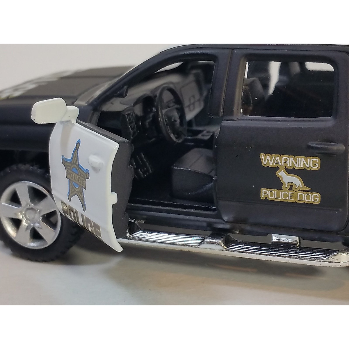 KiNSMART 2014 Chevrolet Silverado LTZ Crew Cab 4x4 1:46 Scale 5 Inch Diecast Metal Model Pick-up Interceptor Truck Police K9 Unit