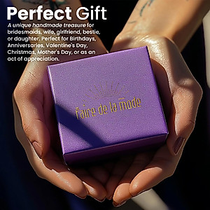 Faire de la Mode 5 CZ Diamond Gold Bracelet Ring Hand Chain for 4-9 Ring Sizes – Non-Tarnish 14k Gold Hand Chain Bracelet for Women – 6" to 8" Adjustable Length