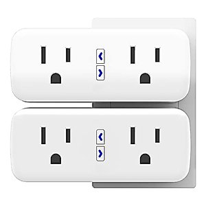 Beantech Smart Plug, 2-in-1 Compact Design 2.4 GHz Wi-Fi Smart Plug, Alexa Smart Plug Compatible with Alexa and Google Assistant, ETL Certified 120V 10A Smart Outlet with Timer, 2 Pack