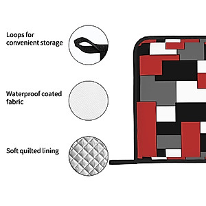 Pot Holders for Kitchen,Abstract Red Black Check PatternHeat Resistant Potholder Non-Slip Heat Pad 2 PCS,Oven Mitts Potholders for Daily Kitchen Baking,Cooking,Restaurant 8 Inch