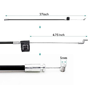 ttmagic Universal Recliner Release Cable Replacement Part, Sofa Couch Recliner Pull Cable 37inch, 5mm Cable Barrel End S-Shaped Hook Exposed Cable (4.75 in Length)