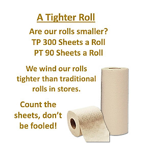 Purafide 100% Bamboo, thick 3-ply toilet paper, tree-free, unbleached, sustainable, 300 sheets per roll (TP 8 rolls)