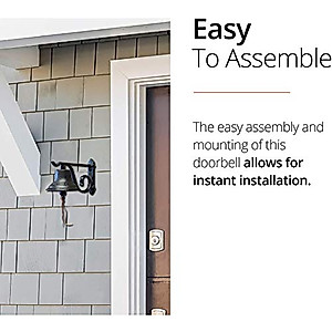 NACH JS-90-091 Classic Fine Cast Iron Rustic Hanging Doorbell, 8.5 x 5 x 6.5 Inches, Small, Black