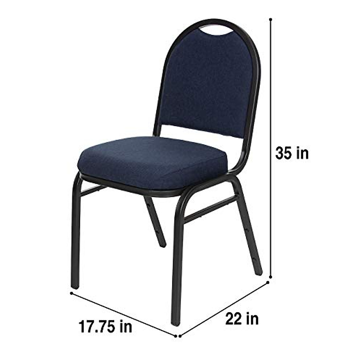 OEF Furnishings Premium Fabric Upholstered Stack Banquet Chair, Blue/Black