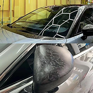 Lypumso Matte Black Forged Carbon Fiber Vinyl Wrap Roll, Anti-Wrinkle Bubble Free Replacement Car Sticker, Premium Self Adhesive Car Wrap Vinyl Automotive DIY Interior Exterior 1ft x 5ft