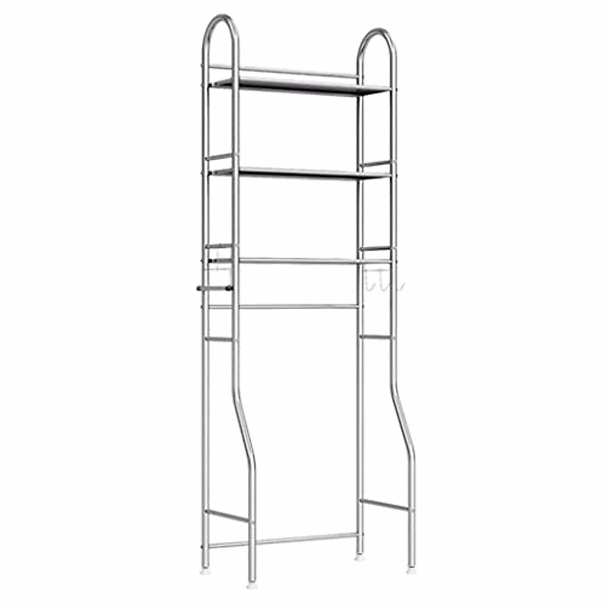 DYNN 3-Tier Stainless Steel Over The Toilet Storage with Paper Rack and Hooks Freestanding Space Saver Toilet Rack for Easy to Assembly