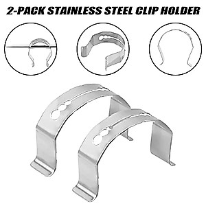 Replacement Meat Probe for Traeger Pellet Gril,Stainless Steel Thermometer Meat Probe with Stainless Steel Probe Clip Accessories Compatible with Traeger Grills,Set of 2