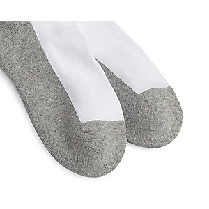 Jefferies Socks Big Boys' Seamless Toe Athletic Low Cut 6-pack, White/Grey, 8-9