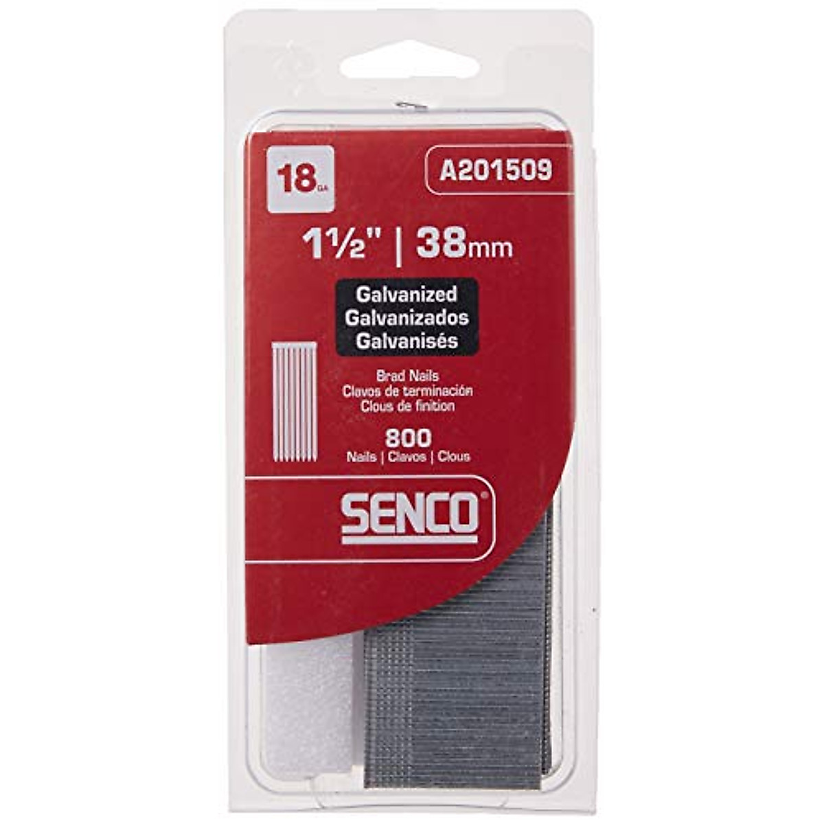 Senco A201509 18-Gauge by 1-1/2 Inch Brad Electro Galvanized Brads