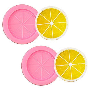 2Pcs Lemon Slice Fondant Mold Orange Fruit Piece Silicone Chocolate Candy Cake Cupcake Decorating Tool Polymer Clay Epoxy Resin Mold