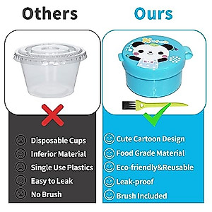 Elykorrne 8 Pack Salad Dressing Container To Go, 0.9oz Small Condiment Containers with Lids, Plastic Condiment Cup, Reusable Sauce Containers Leak-proof for Lunch Bento Box Kids