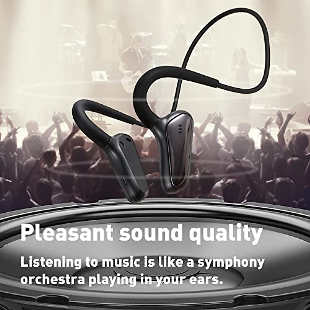 JussXper Open Bluetooth Bone Conduction Sports Headset - Sweat-Proof and Drop-Proof, Lightweight and Comfortable, Sports and Running Wireless Headset - no Damage to The Eardrum, Long Battery Life.