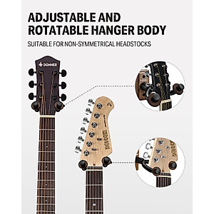 Donner Guitar Wall Mount Hanger 6-Pack, Black Walnut Guitar Wall Holder for Acoustic Electric Guitars, Bass, Folk Ukulele, Violin, Mandolin Banjo and String Instruments