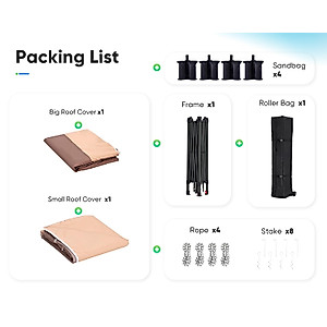 Quictent Pop up Gazebo Canopy 12 x 12, One Person Set up Portable Instant Folding Shelter, Outdoor Canopy Tent with Extra Shade for Backyard, Patio, Party - Tan&Brown