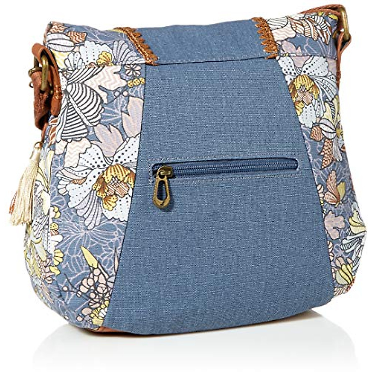Sakroots Foldover Crossbody Bag in Cotton Canvas, Shadow Flower Power