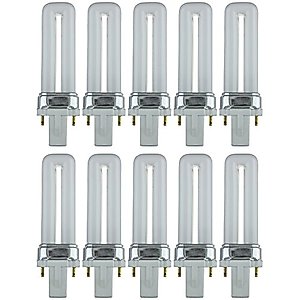 Sunlite PL5/SP41K/10PK 2-Pin Fluorescent 5W 4100K Cool White U Shaped PL CFL Twin Tube Plugin Light Bulbs with G23 Base (10 Pack)