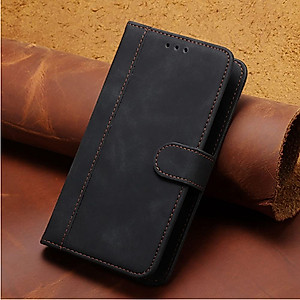 Ranyi for Lenovo ThinkPhone 5G Case, Motorola ThinkPhone Case, Universal Leather Wallet Case with Credit Card Holder Movable Clip Magnetic Flip Wallet Protective Case for Lenovo ThinkPhone 5G -Black