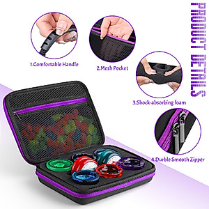 Portable Yoyo Storage Case, Yoyo Carrying Bag, Yoyo Prefessional Case 6 Hole Yoyo Protective Bag with Inner Zippered Pocket for Keeping Yoyos and Yoyo Accessories Safe and Organized (Black&Purple)