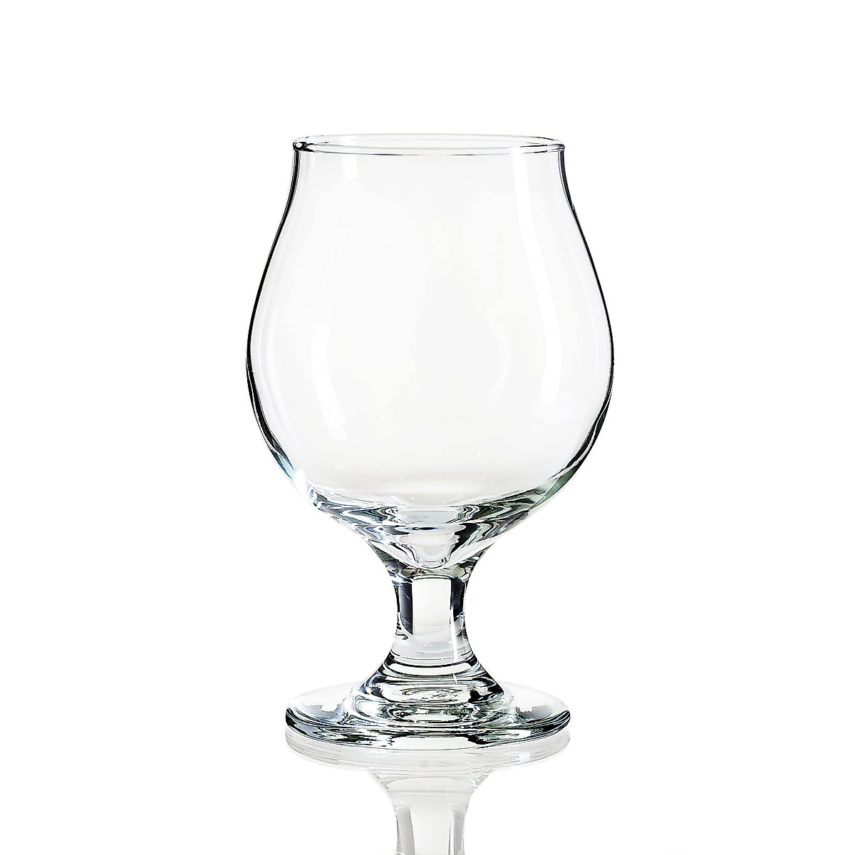 ECODESIGN-US Beer Glass Belgian Style Stemmed Tulip - 16 oz Lambic Beer Glasses - set of 4 w/coasters