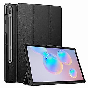 Fintie Slim Case for Samsung Galaxy Tab S6 10.5" 2019 (Model SM-T860/T865/T867), [Supports S Pen Wireless Charging] Tri-Fold Stand Cover Auto Sleep/Wake, Black