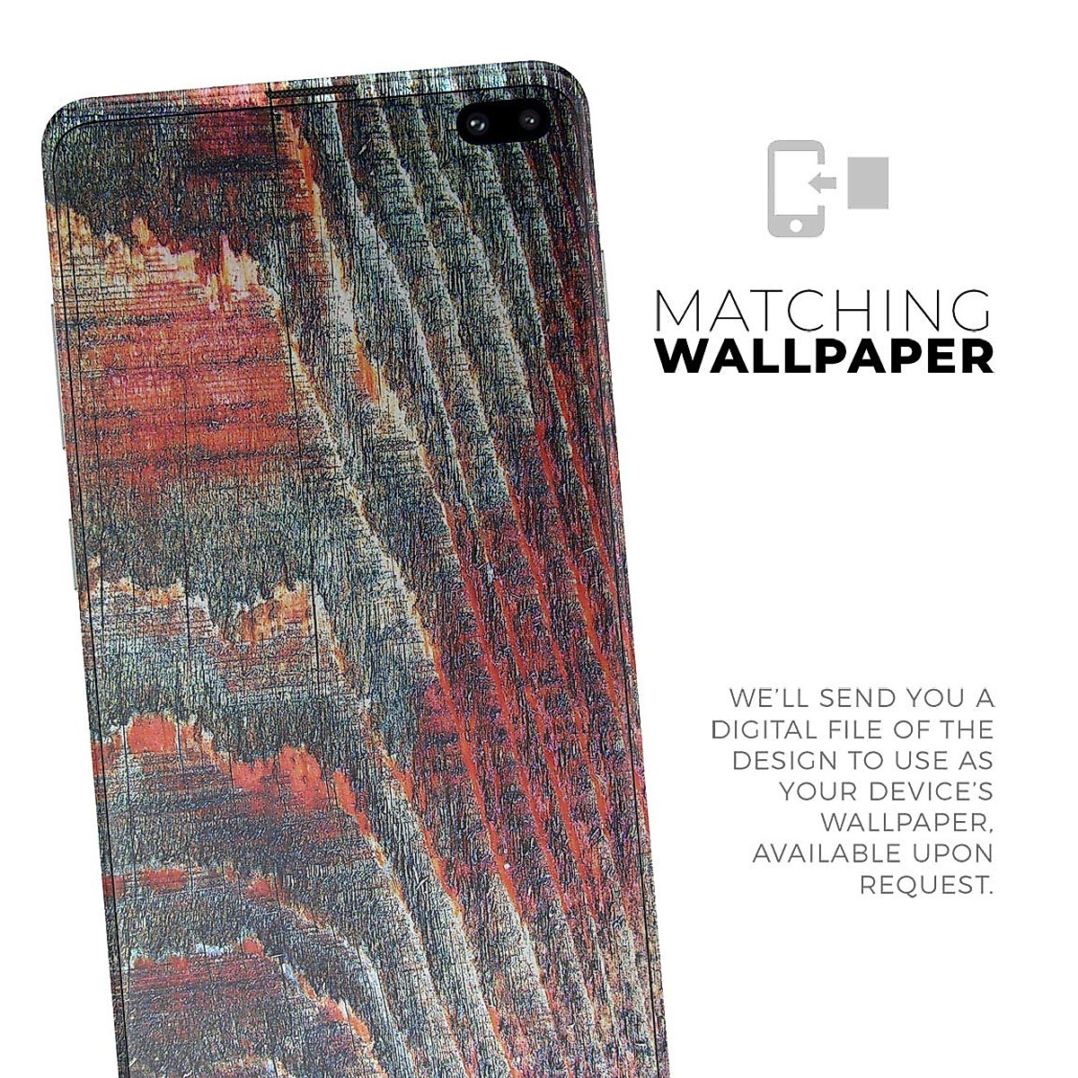 DesignSkinz Grungy Orange and Teal Dyed Wood Surface Protective Vinyl Decal Wrap Skin Cover Compatible with The Samsung Galaxy S20 (Screen Trim & Back Glass Skin)