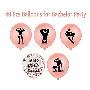 40Pcs Rose Gold Bachelorette Party Balloons, Bachelorette Party Decorations Set, Hen Party Decorations, Bridal Shower Decorations, Engagement Party Decorations Supplies Kit
