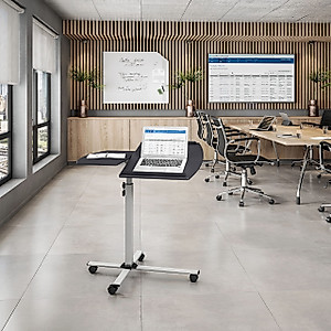 Techni Mobili Rolling Adjustable Laptop Cart, Graphite