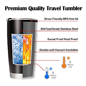 Personalized Tumbler with Pictures Text Name, Custom Photo Stainless Steel Tumbler, 20 Oz Travel Coffee Cup with lids, Personalized Mother's Day Birthday Gifts for Mom, Dad, Women, Men, Friend