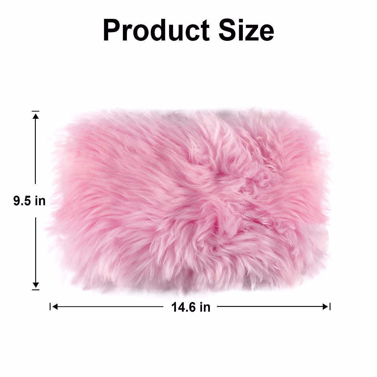 Amiss Genuine Wool Auto Center Console Pad, Universal Car Armrest Seat Box Cover, Soft Wool Auto Armrest Cover Protector for Most Vehicle, SUV, Truck, Car - Pink