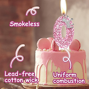 iNINGER 18th Birthday Candles,Number 18 Candles, Pink Happy Birthday Candle for Cake,Rose Gold Design Cake Topper Decorations for Girl Women Pet Birthday Party Wedding