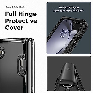 VRS DESIGN Phone Case for Galaxy Z Fold 5 5G Phone Case (2023) [Quick Stand Modern], Modern Neat Style Hinge Protection Case with Multi Angle Kickstand & Tempered Glass Screen Protector