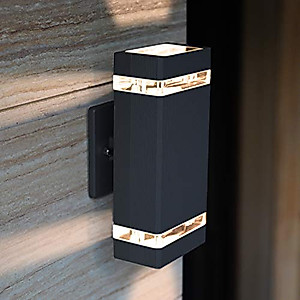 LMP 2 Pack LED Square Up and Down Lights Outdoor Wall Light，Body in Aluminum Waterproof Outdoor Wall Lamps，3000k 5W with Certificate ETL